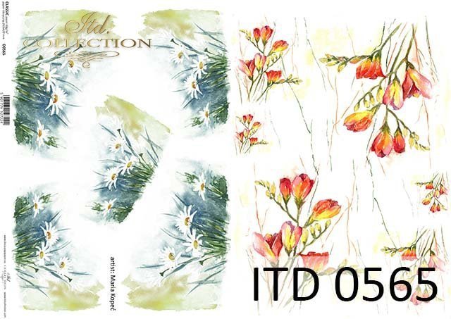 Papier für Serviettentechnik und Decoupage D0565 * decoupage papier Blumen