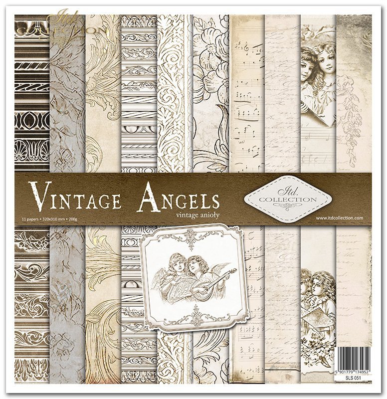 Set of scrapbooking papers - SLS-051 'Vintage Angels - wallpaper motifs ...