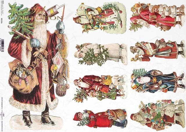 Rice paper A3 R156L - Vintage, Santa Claus, Christmas
