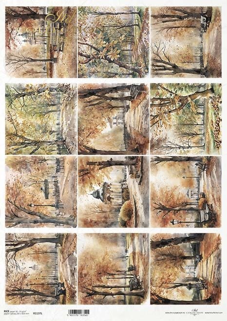 Rice paper A3 R1137L - autumn views, plants, autumn
