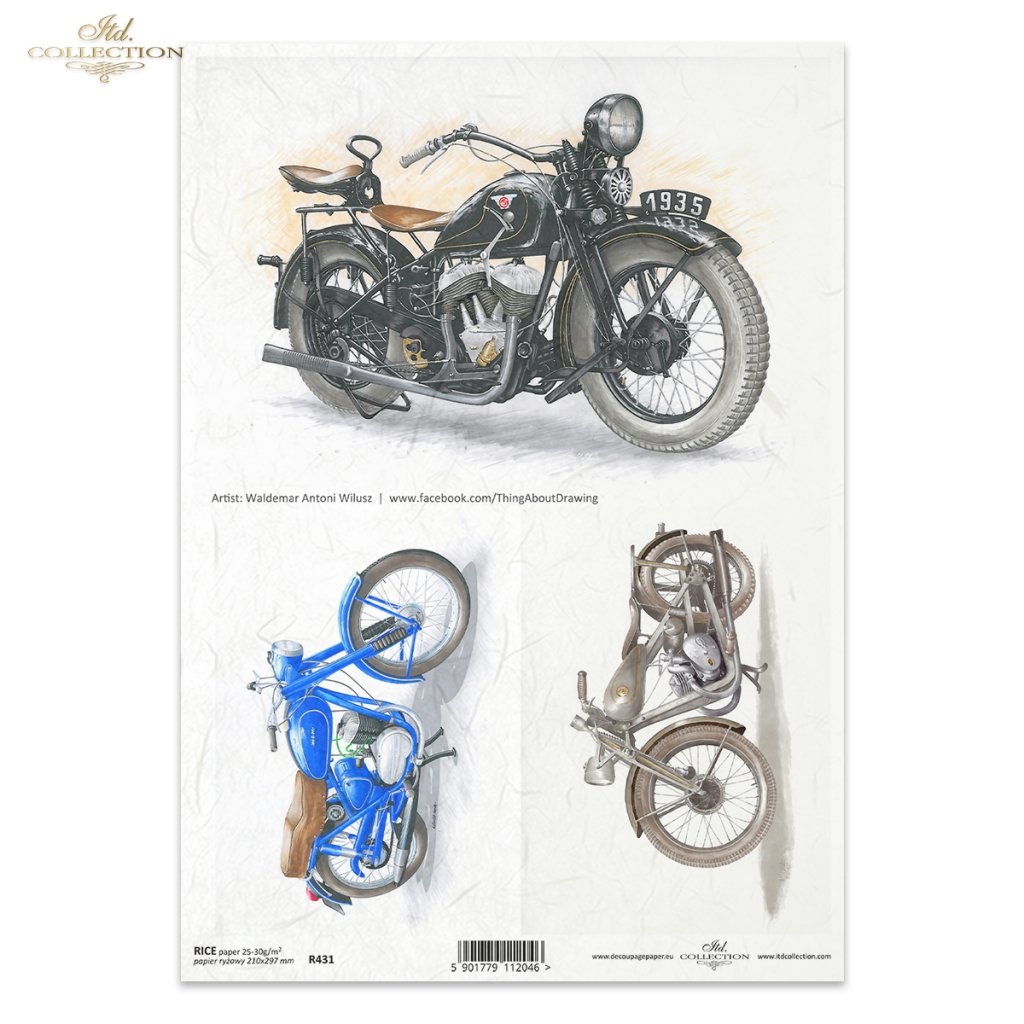 Rice paper R431 - Itd Collection decoupage paper motor, motorbikes ...
