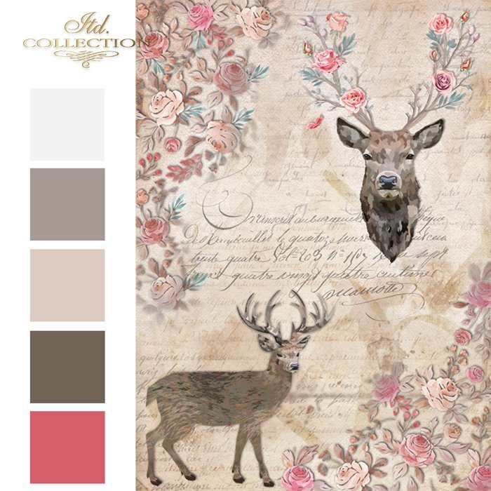Rice paper R1312 - Animals, heads, deer antlers