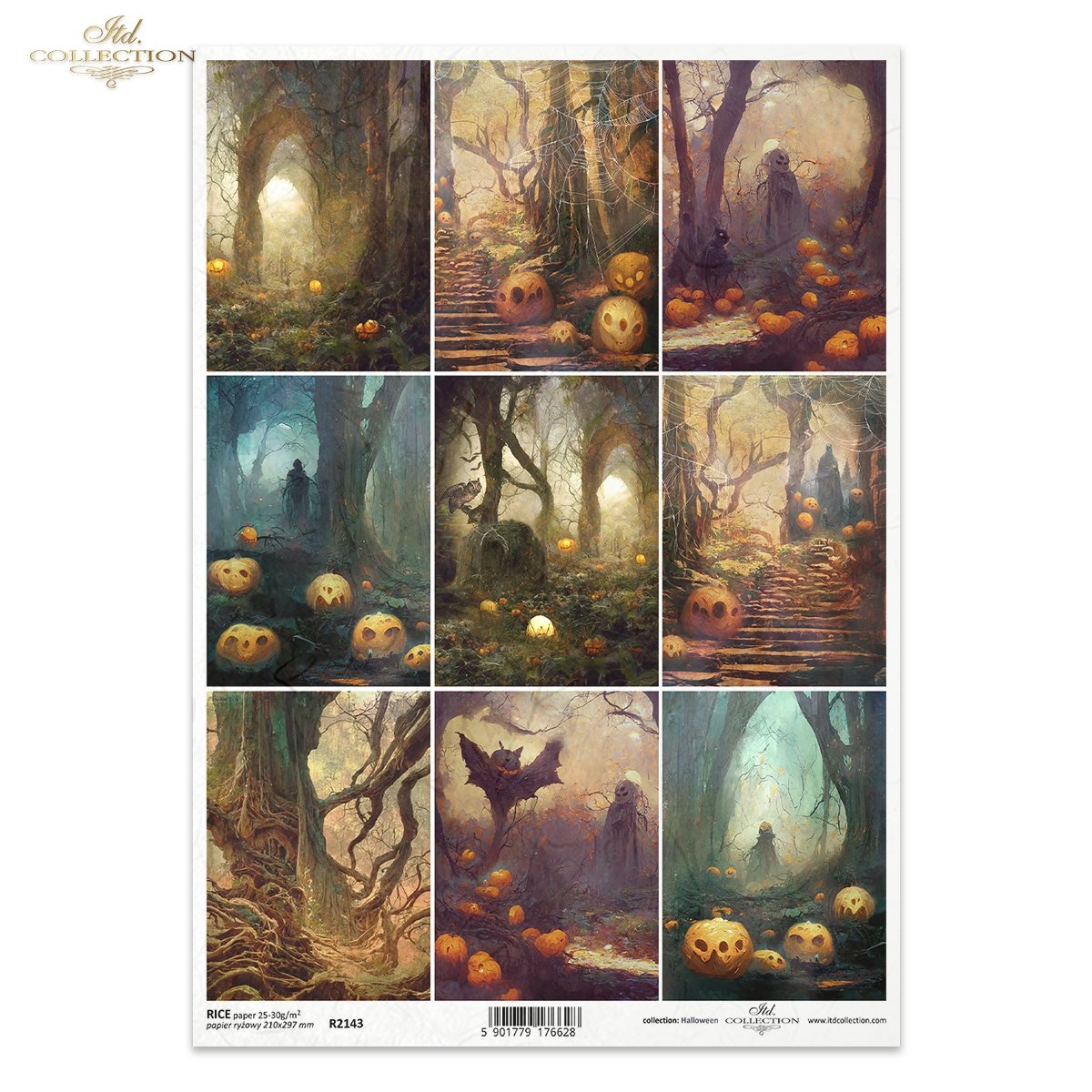 Rice paper R2143*Series - Halloween - miniatures, secret forest ...