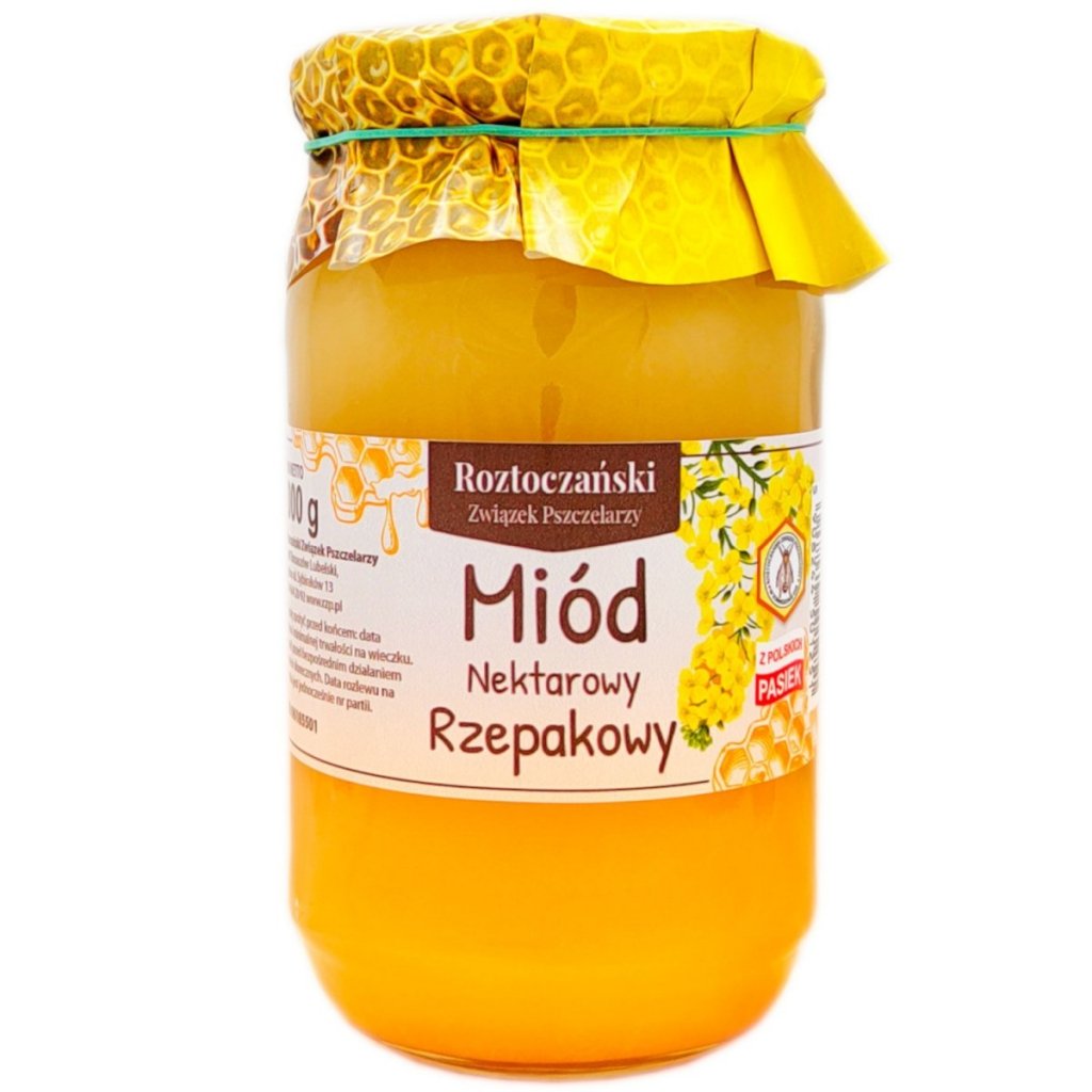 miód rzepakowy 1000 g - miody roztoczańskie duże - Miody roztoczańskie